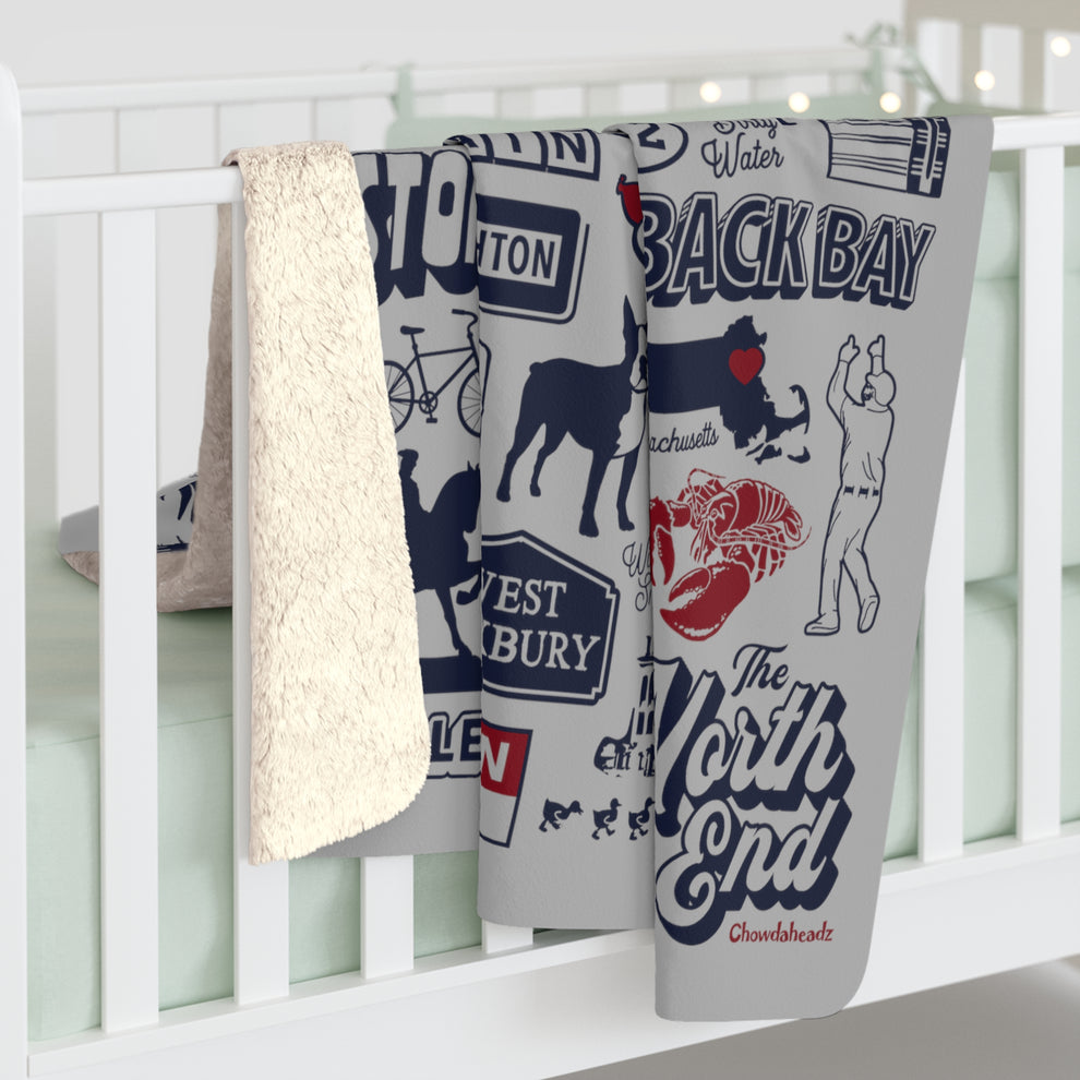 Boston Tourist Sherpa Fleece Blanket – Chowdaheadz