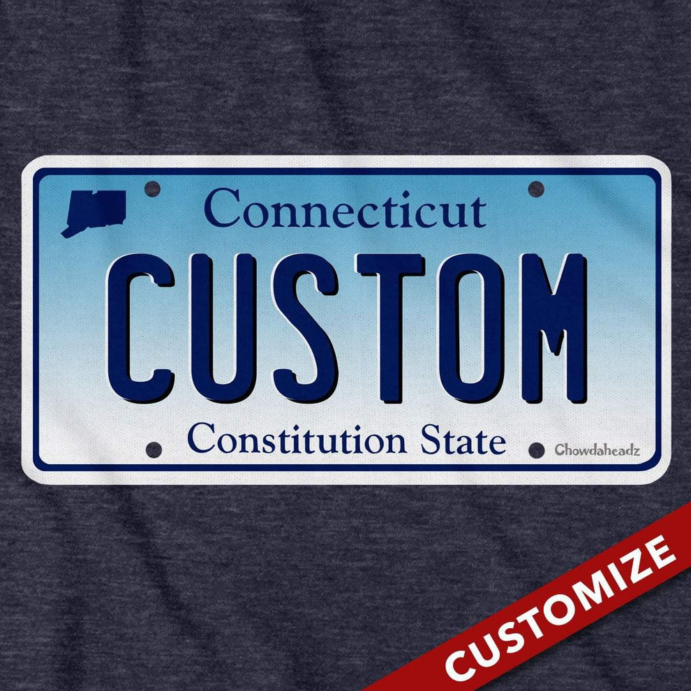 Custom Connecticut License Plate T-Shirt – Chowdaheadz