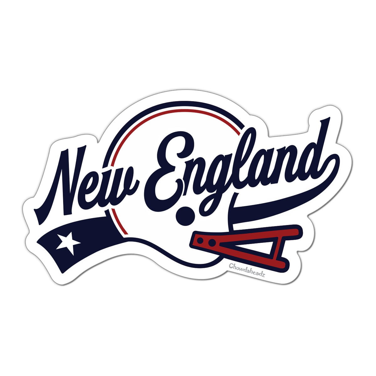 New England Helmet Script Sticker – Chowdaheadz