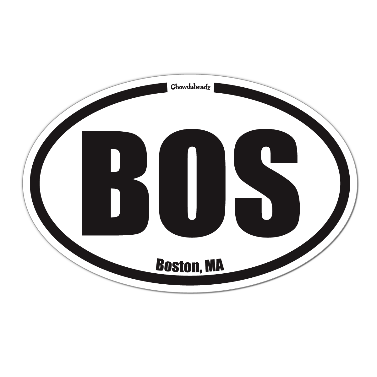 BOS Black & White Oval Sticker – Chowdaheadz
